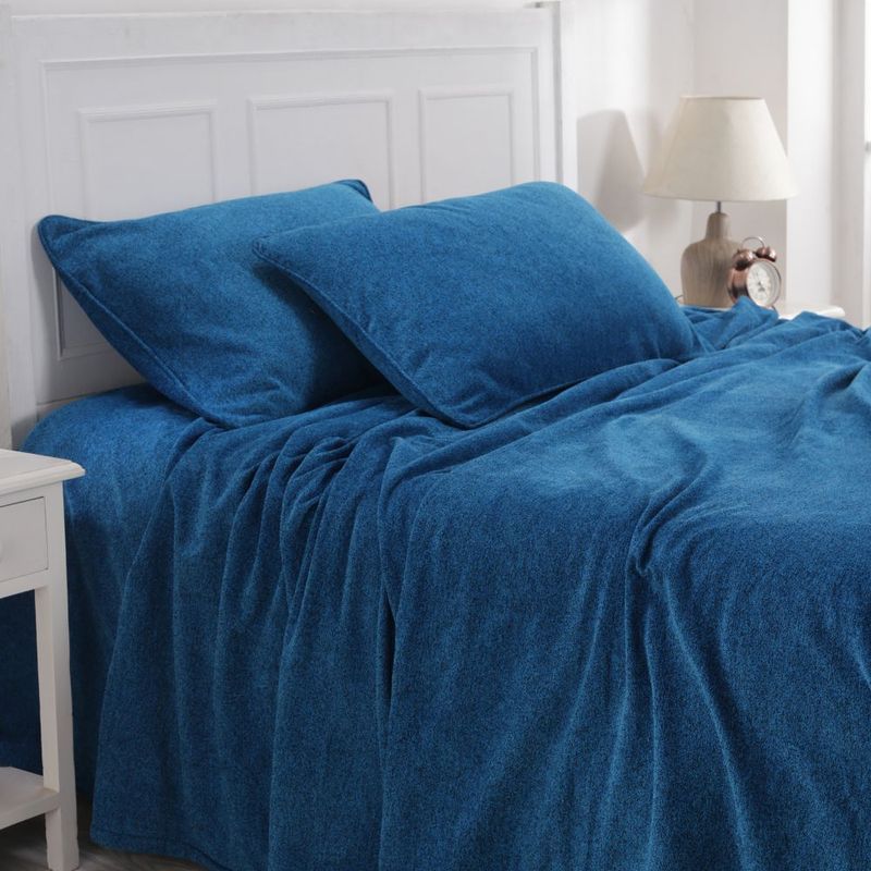Buy Maspar Colorart Charlotte Yarn Dyed Texture 310gsm Blue Double Bed ...