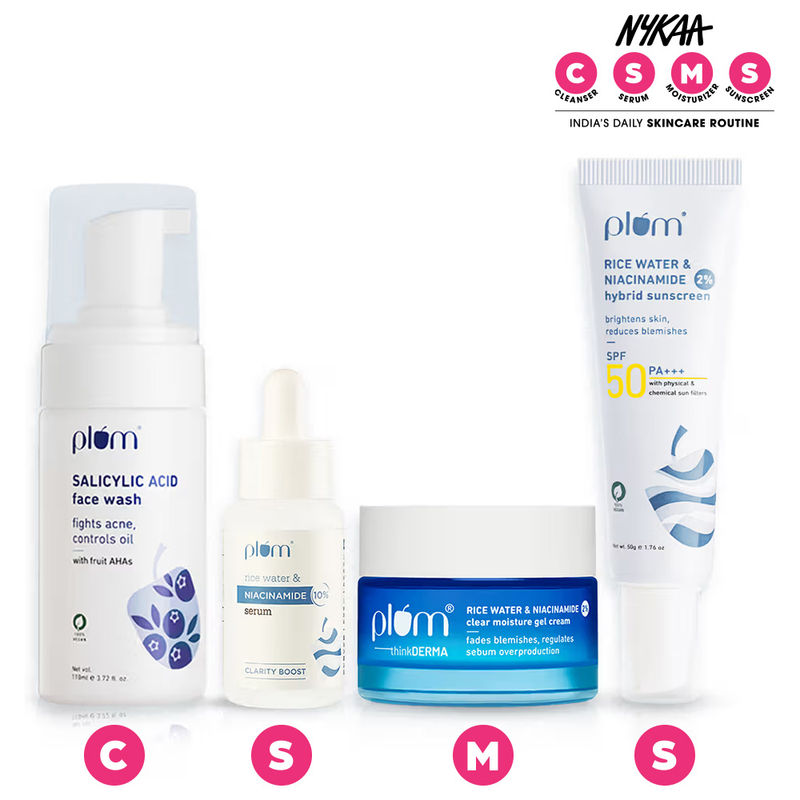 Buy Plum Bright & Clear Skin CSMS Combo With Niacinamide & Salicylic ...