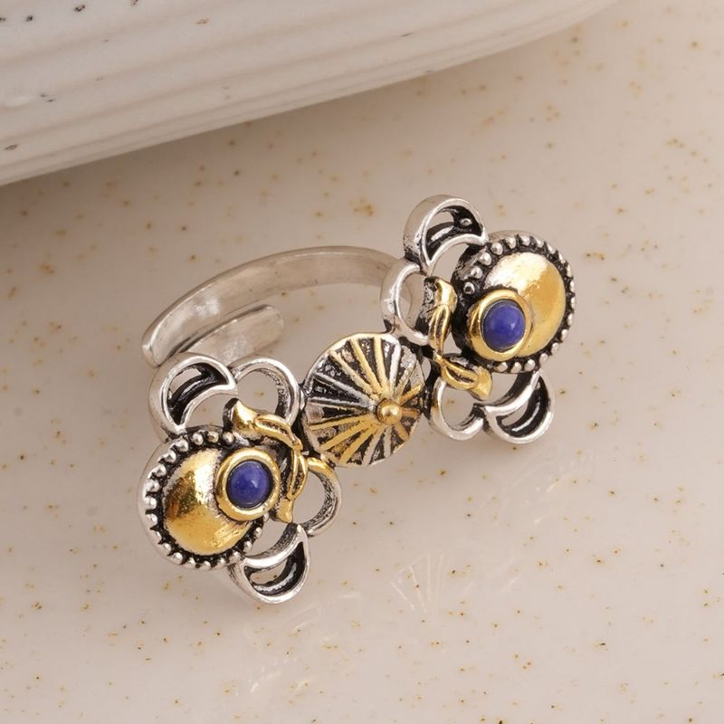 Buy Palmonas 925 Sterling Silver Women Blue Tomb Adjustable Ring Online