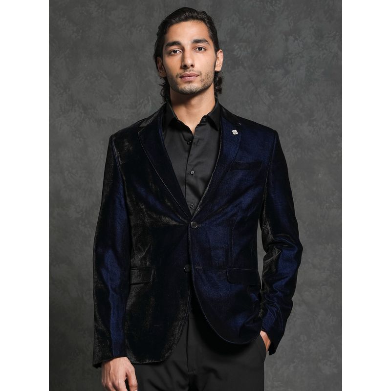 Buy Rare Rabbit Velter Dark Blue Blazer Online