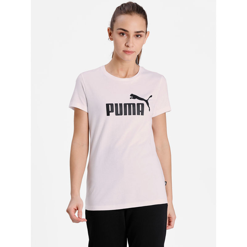 Buy Puma Essentials Logo Regular Fit Womens White T-shirt Online