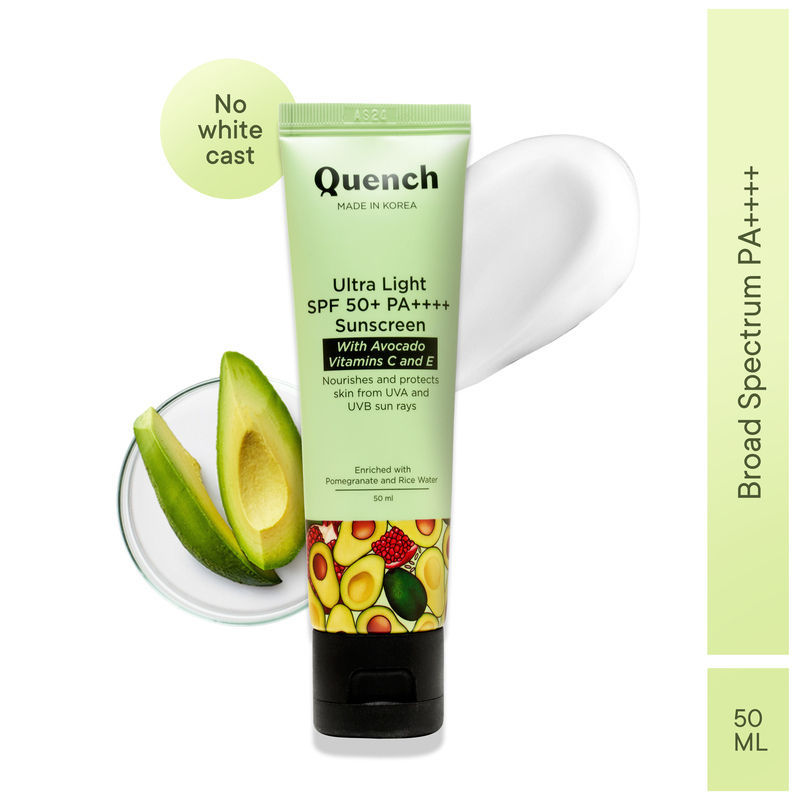 Buy Quench Vitamin E SPF 50+ PA++++ Sunscreen With Avocado For Glowing ...