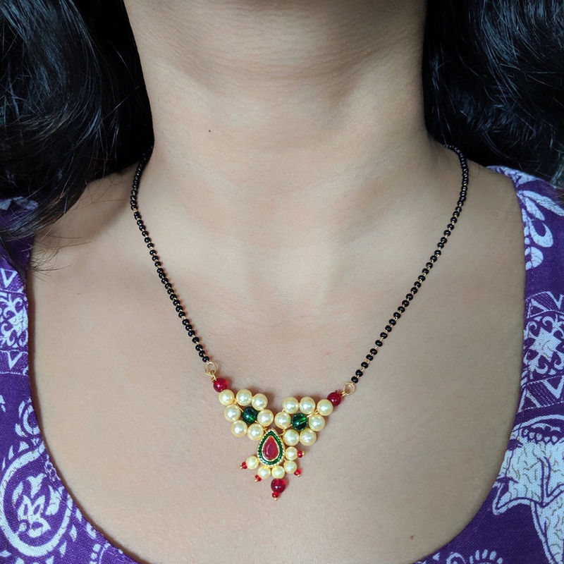Buy Digital Dress Room Moti Pendant Design Simple Mangalsutra Online