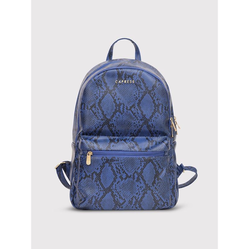 Buy Caprese Blue Animal Print Backpack Online