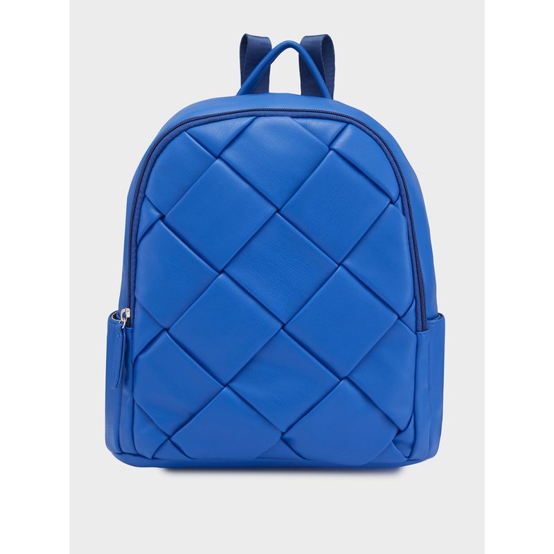 Buy Caprese Blue Textured Backpack Online