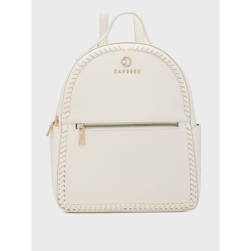 Buy Caprese White Solid Backpack Online