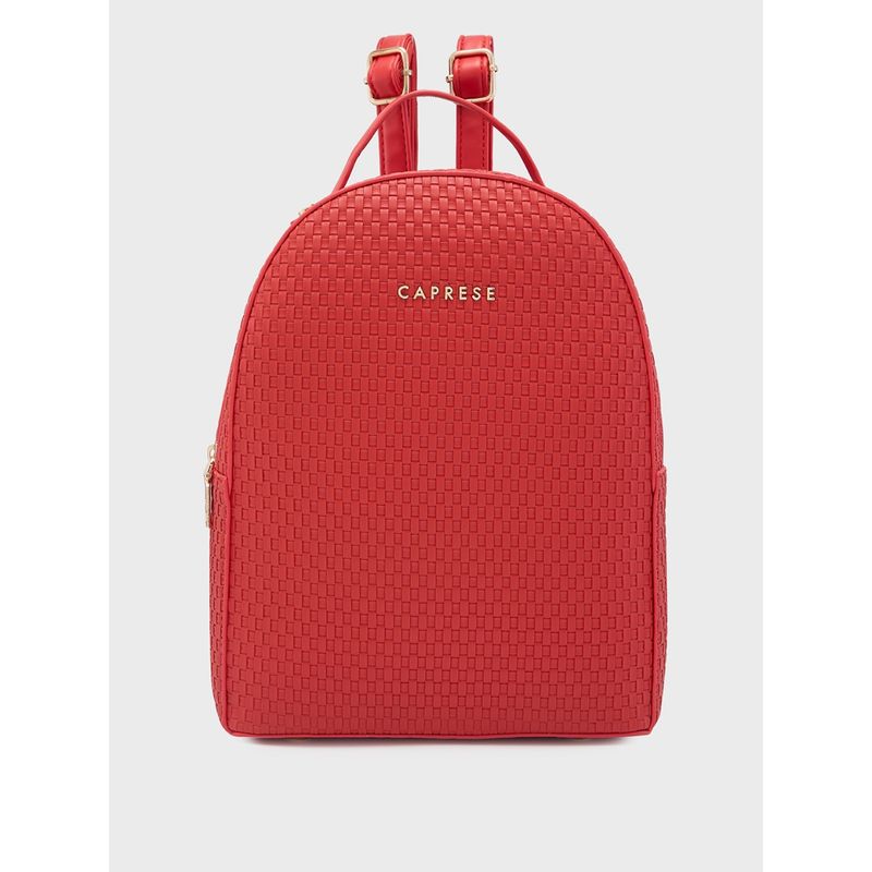 Buy Caprese Red Textured Backpack Online