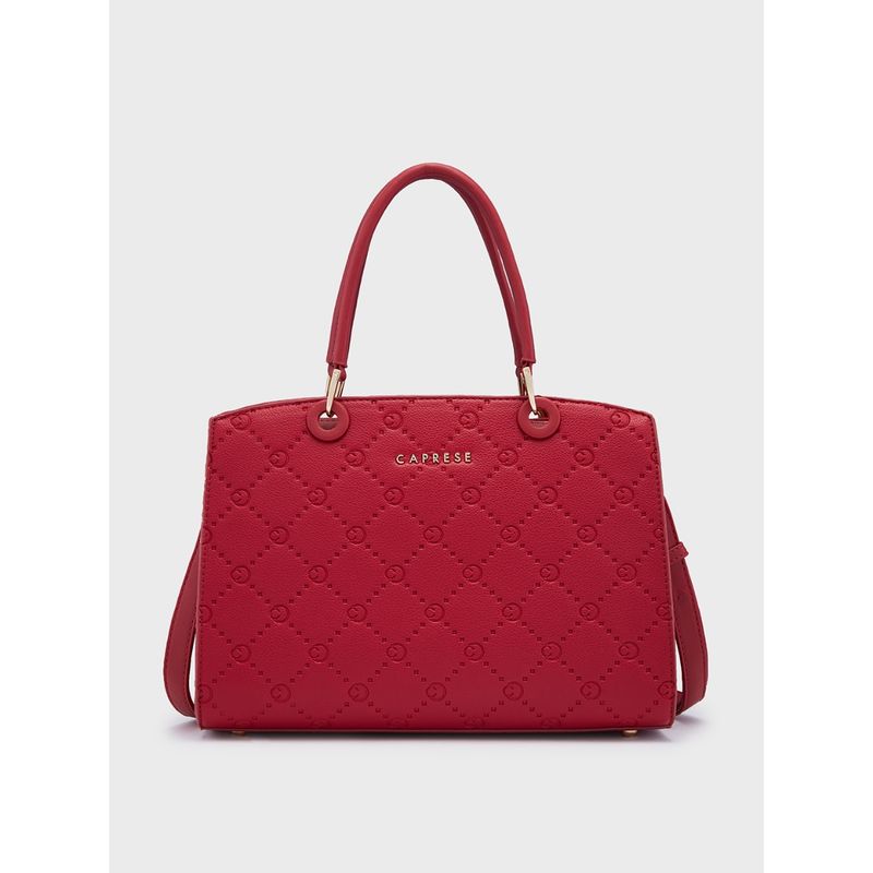 Buy Caprese Red Textured Handheld Bag with Detachable Strap Online