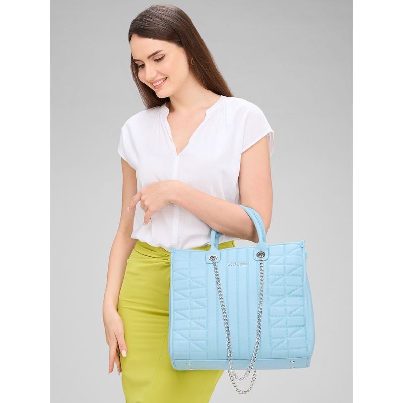 Buy Caprese Blue Textured Hand Bag Online