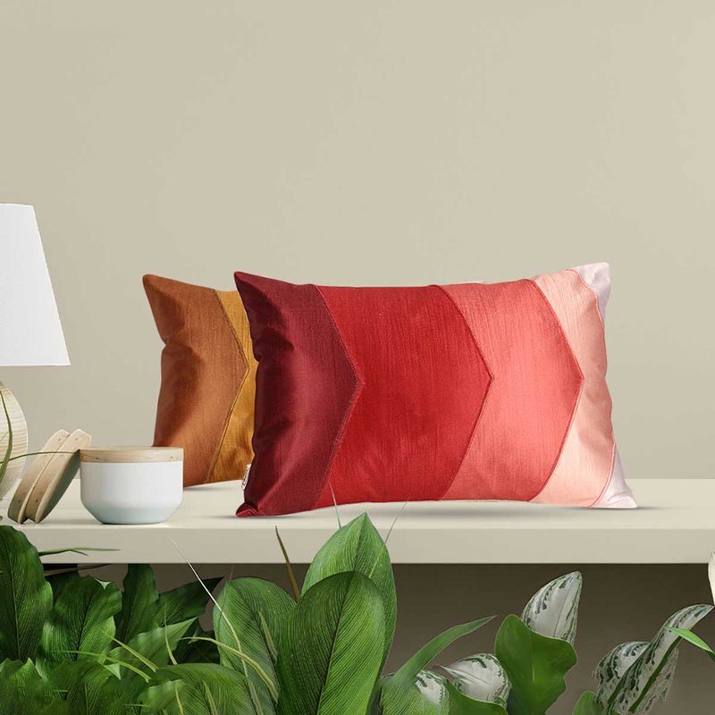 Buy Sivya by Home Colorblock Rectangular Cushion Cover Multi-Color ...