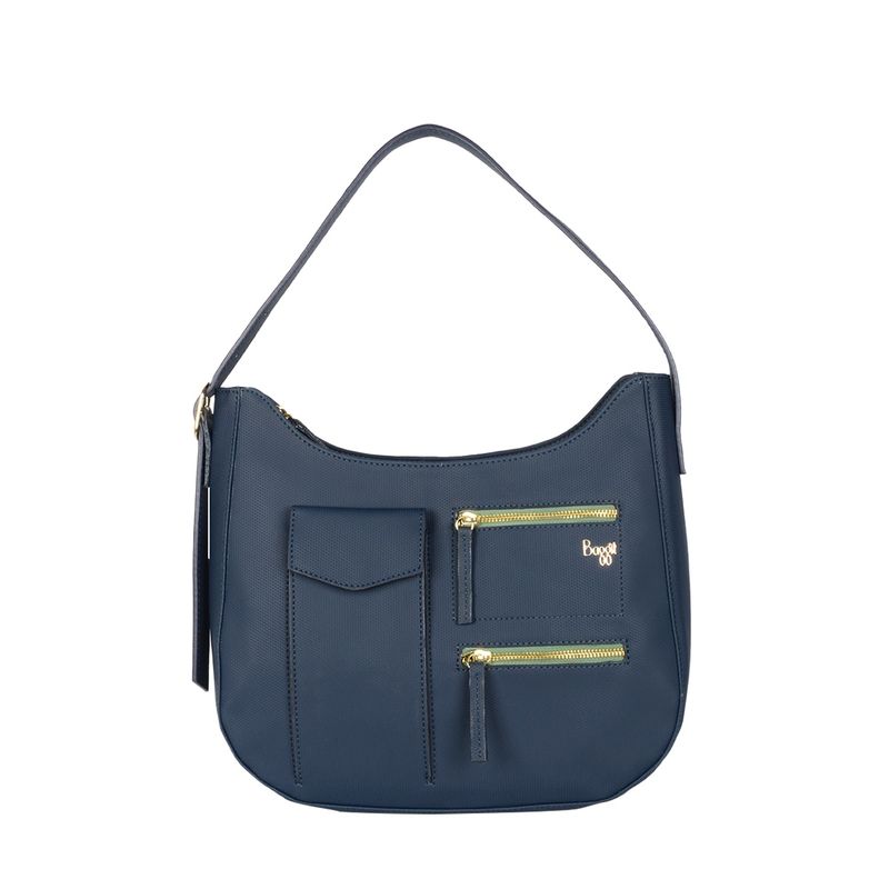 Buy Baggit Eldon Medium Blue Hobo Handbag Online