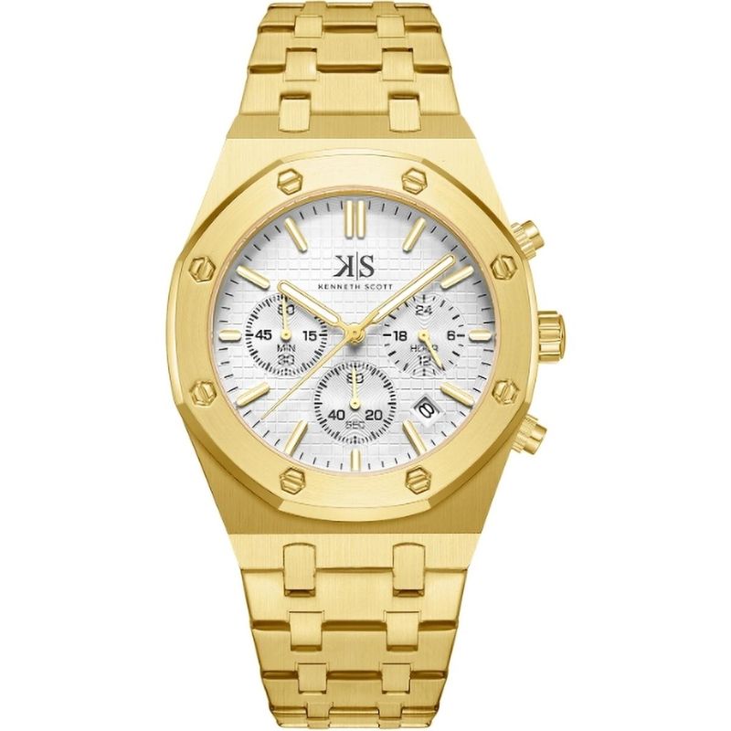 Buy Kenneth Scott Men White Dial Analog Watch - K24112-GBGW (M) Online