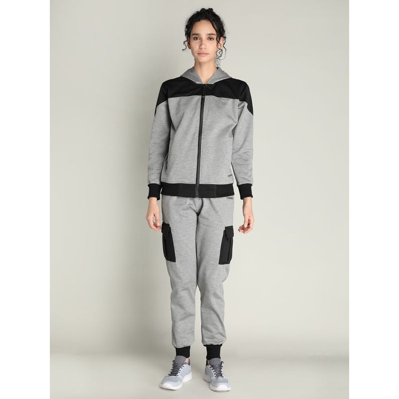 Buy CHKOKKO Grey Women Winter Hooded Track Suit (Set of 2) Online