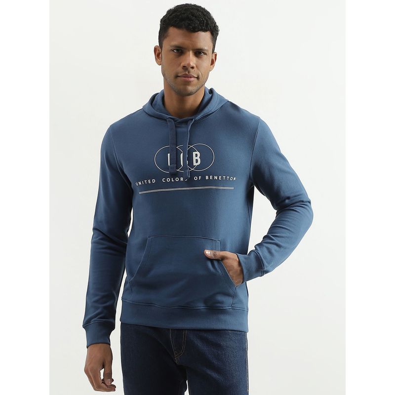 United Colors Of Benetton Blue Regular Fit Hooded Solid Sweatshirt: Buy ...