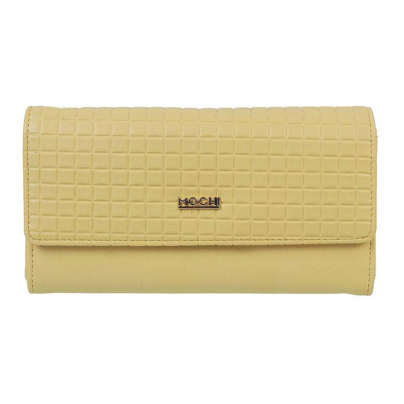Buy Mochi Women Beige Synthetic Bifold Wallet Online