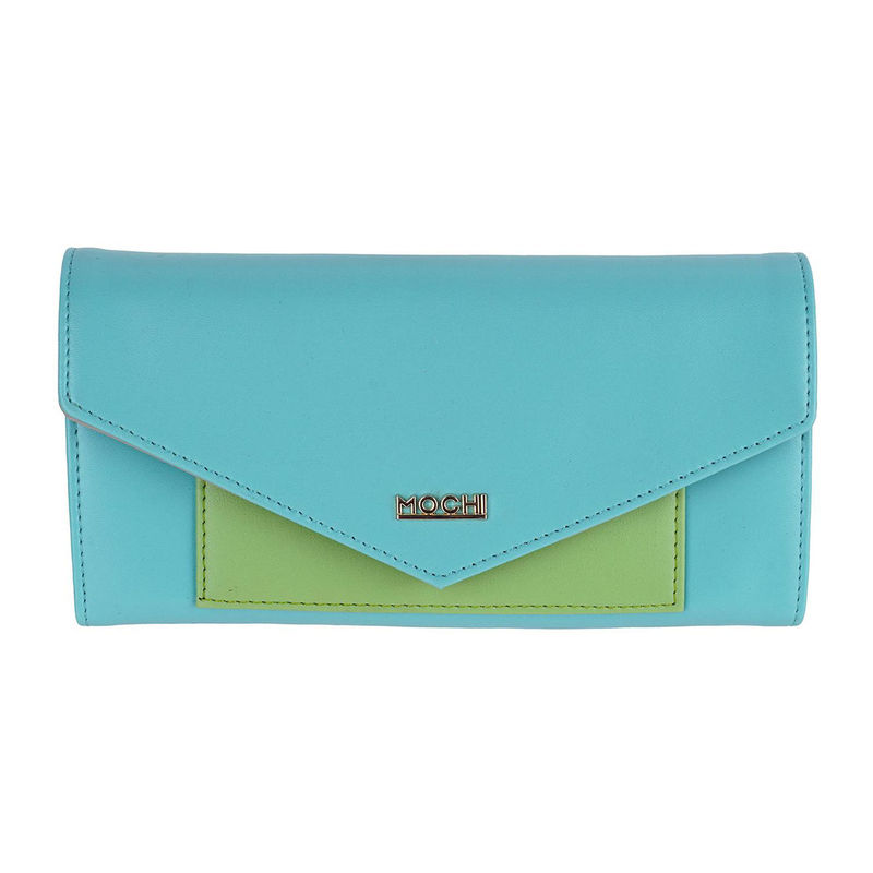 Buy Mochi Women Turquoise Synthetic Bifold Wallet Online