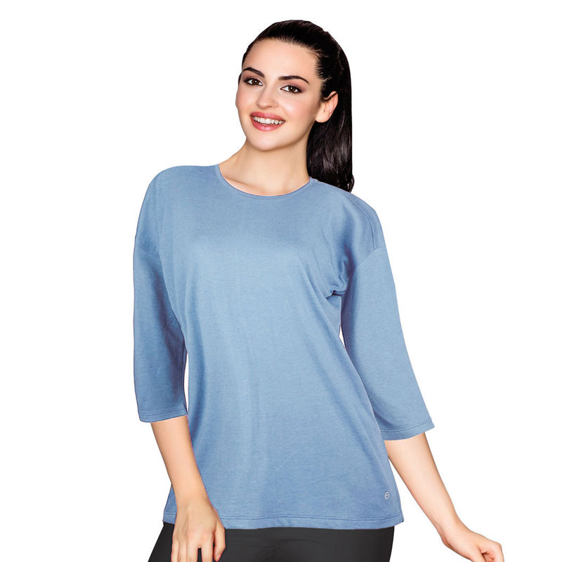 Enamor E037 Cotton 3/4 Sleeve Lounge Tee - Blue: Buy Enamor E037 Cotton 3/4 Sleeve Lounge Tee ...