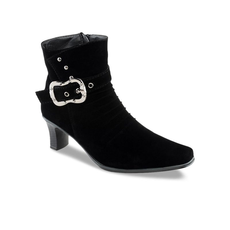 SHUZ TOUCH Women Solid Heeled Boots Black: Buy SHUZ TOUCH Women Solid ...