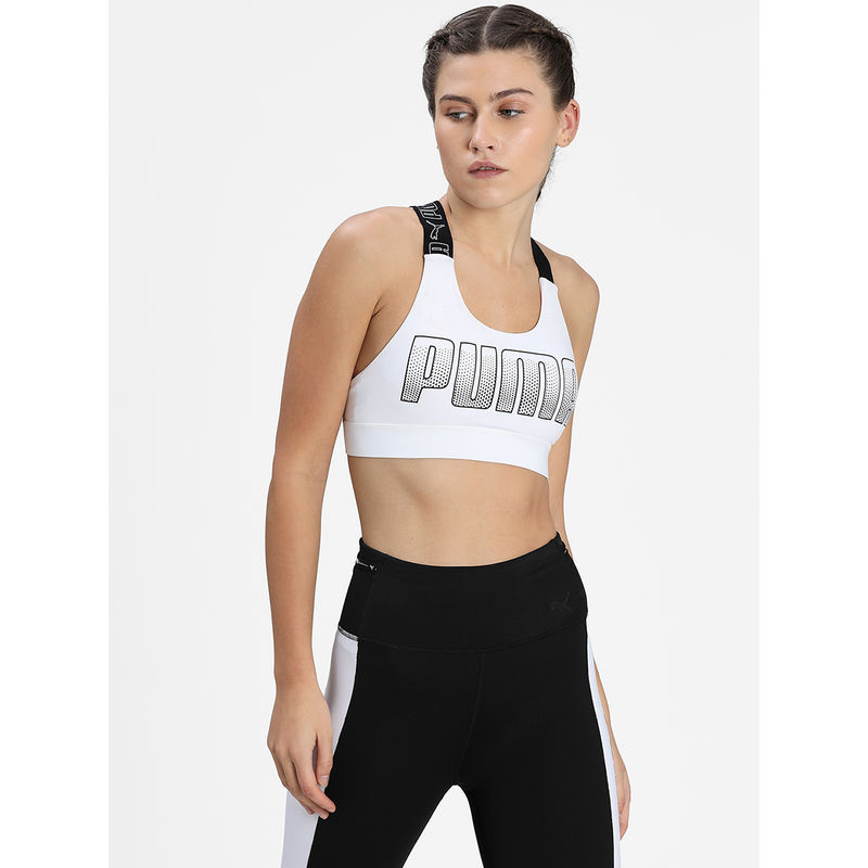 Buy Puma Mid Impact Feel It Bra White Sports Bra Online