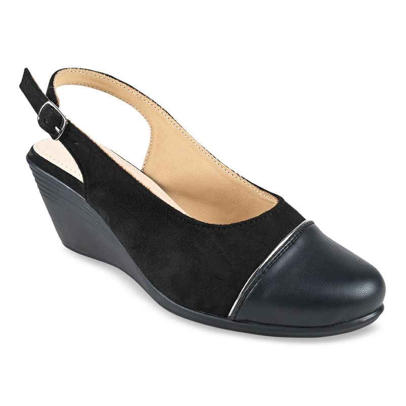 ROCIA Regal By Black Women Solid Sling Back Wedges: Buy ROCIA Regal By ...