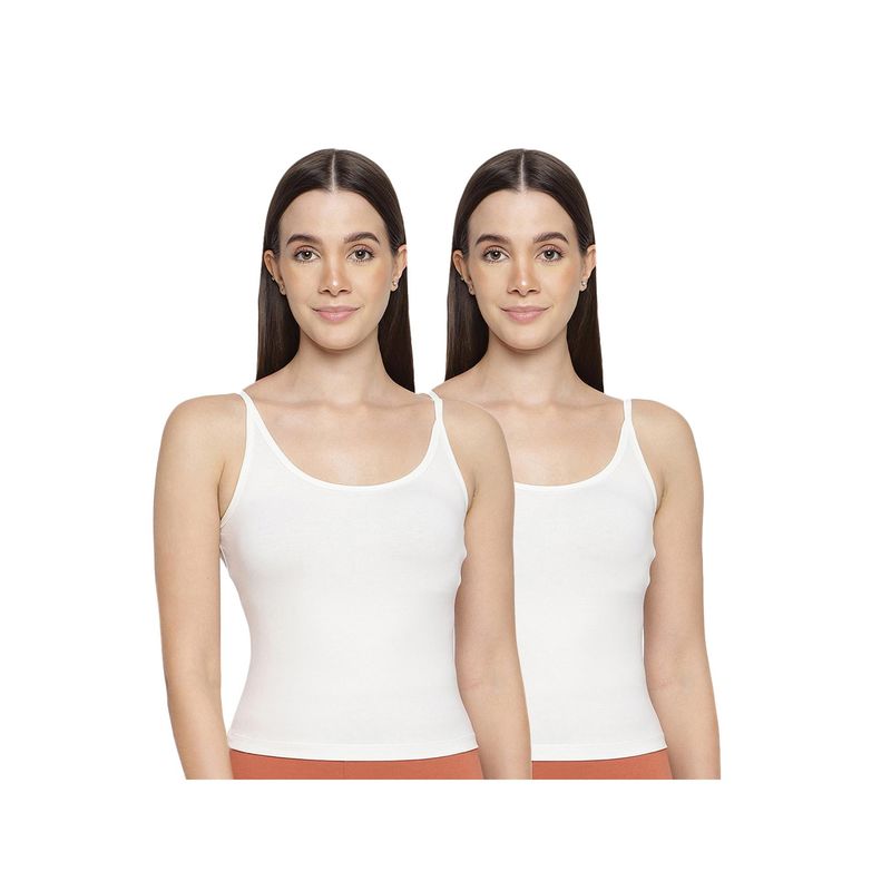 Buy La Intimo Women White Timeless Style Camisoles (Pack of 2) Online