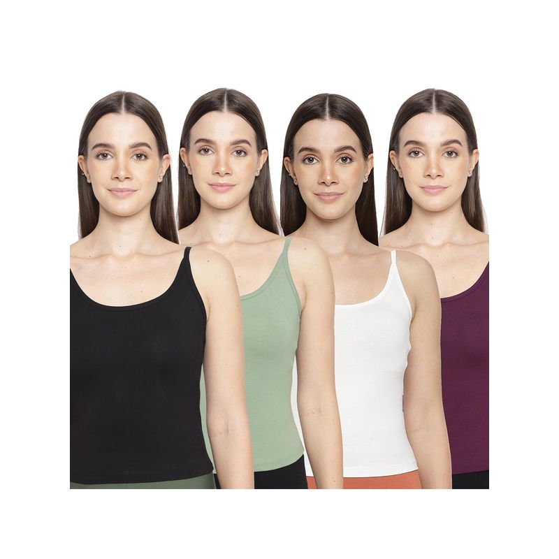 Buy La Intimo Women Multi-Color Timeless Style Camisoles (Pack of 4) Online