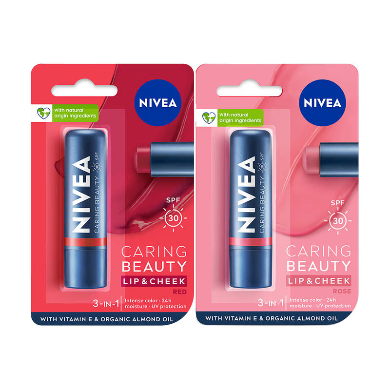 Buy NIVEA Bestselling - Lip Caring Red + Pink Lip Balm Combo Online