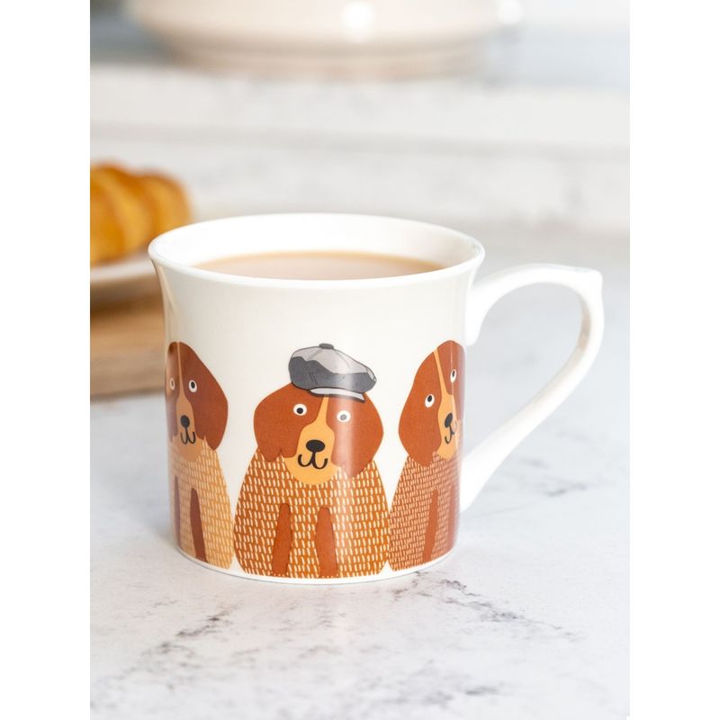 Buy KitchenCraft Dogs Fluted Printed Animal Mug For thinKitchen, 300 ml ...