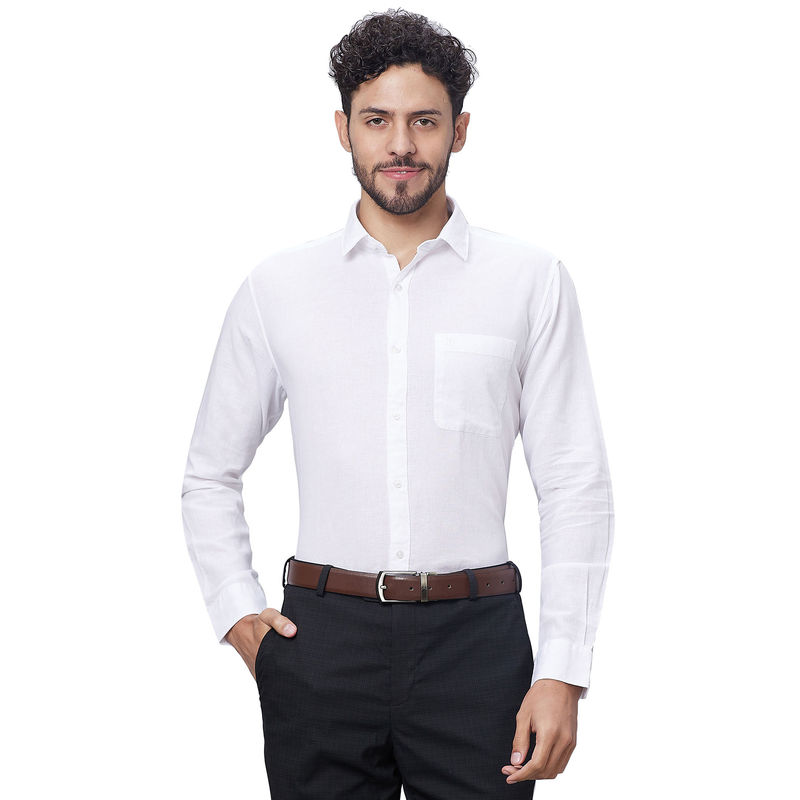 Buy Raymond Slim Fit Solid White Shirt Online