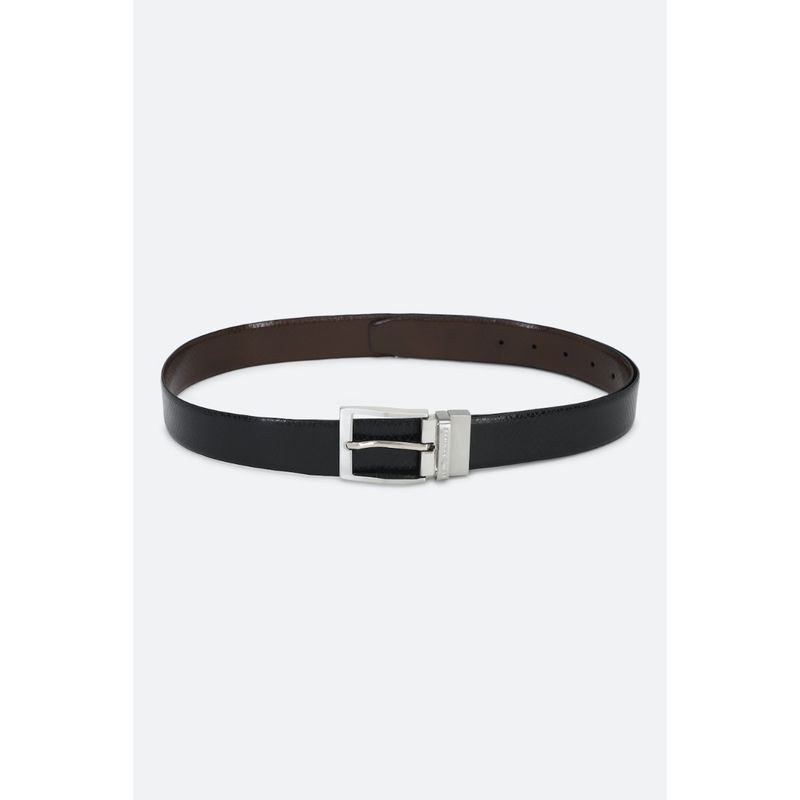 Louis Philippe Men Black Textured Genuine Leather Casual Belt: Buy ...