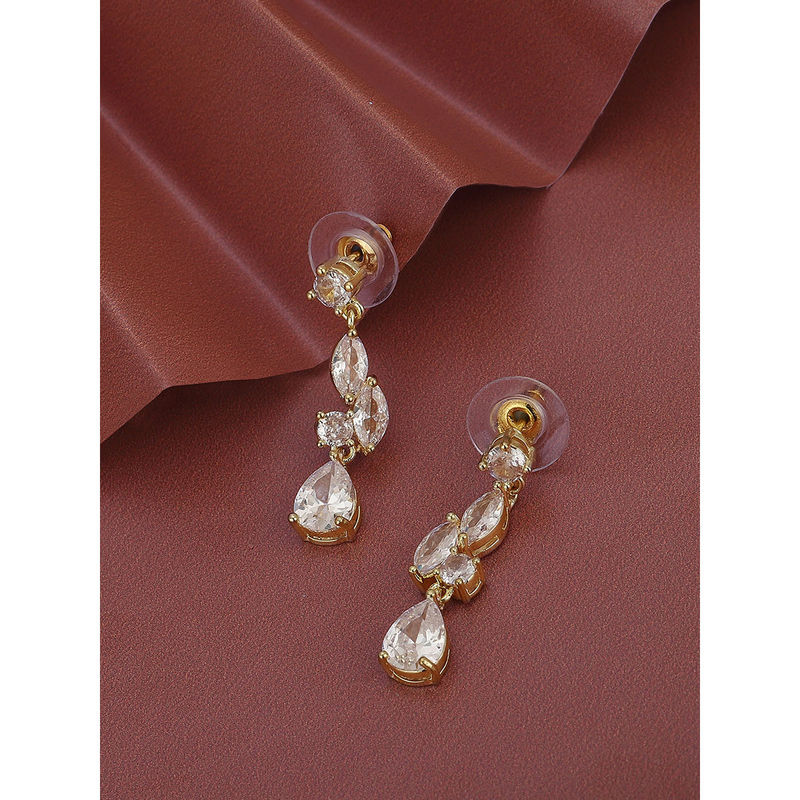 Buy Carlton London Premium Gold Plated with Solitaire Contemporary Drop ...