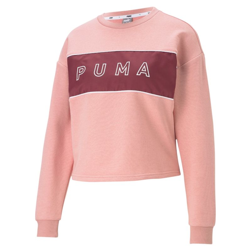 Puma Style Cat Satin Relaxed Fit Crew Women's Pink Sweatshirt: Buy Puma ...