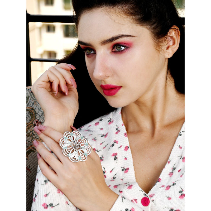 Buy Odette Silver Metal Ring Online