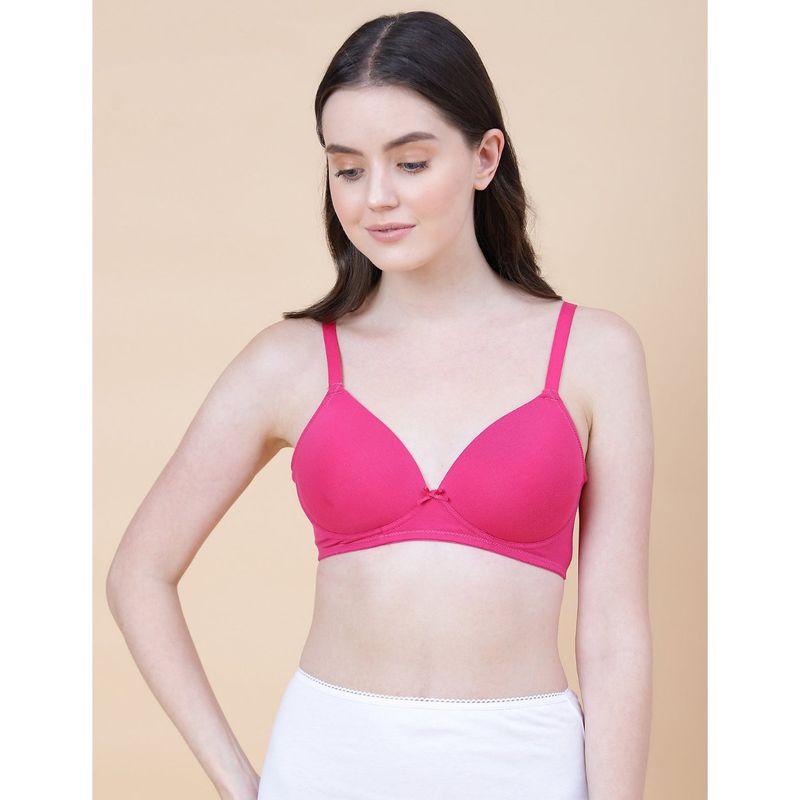 Marks And Spencer Cotton Mix Plain Plunge Neck T Shirt Bra Pink Buy