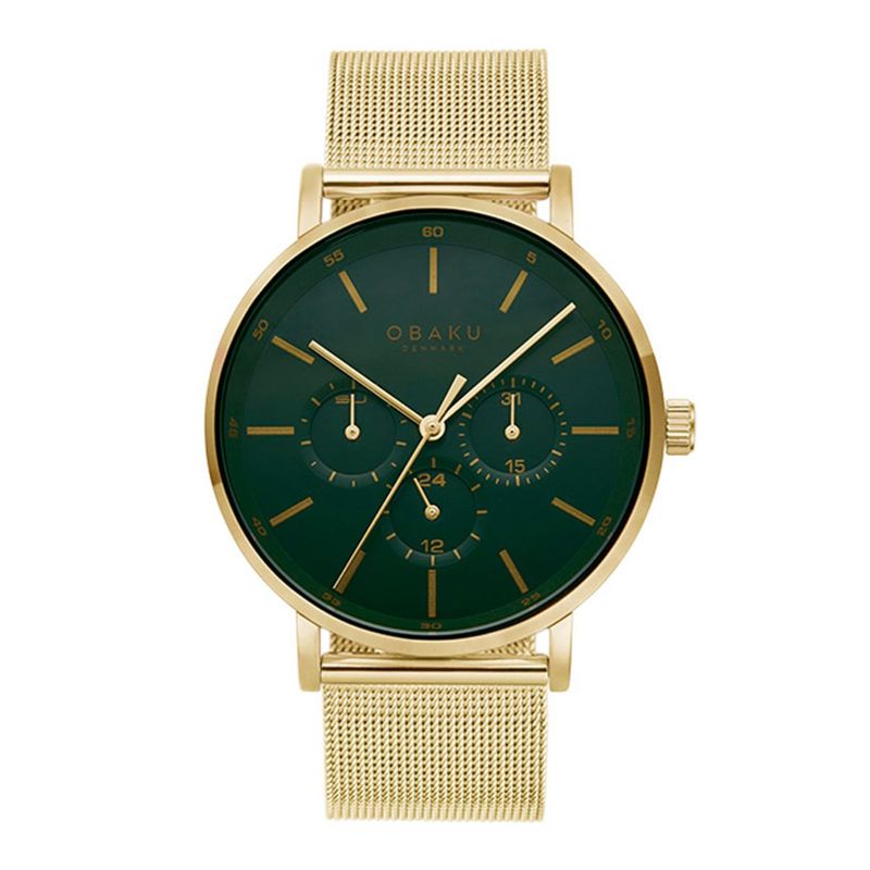 Buy Obaku EGE BASIL V246GMGEMG Multifunction Green Dial Watch For Men ...