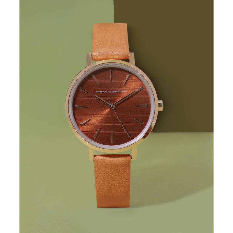 Buy French Connection Sage Orange (Pantone 724C) Dial Analog Watch for ...