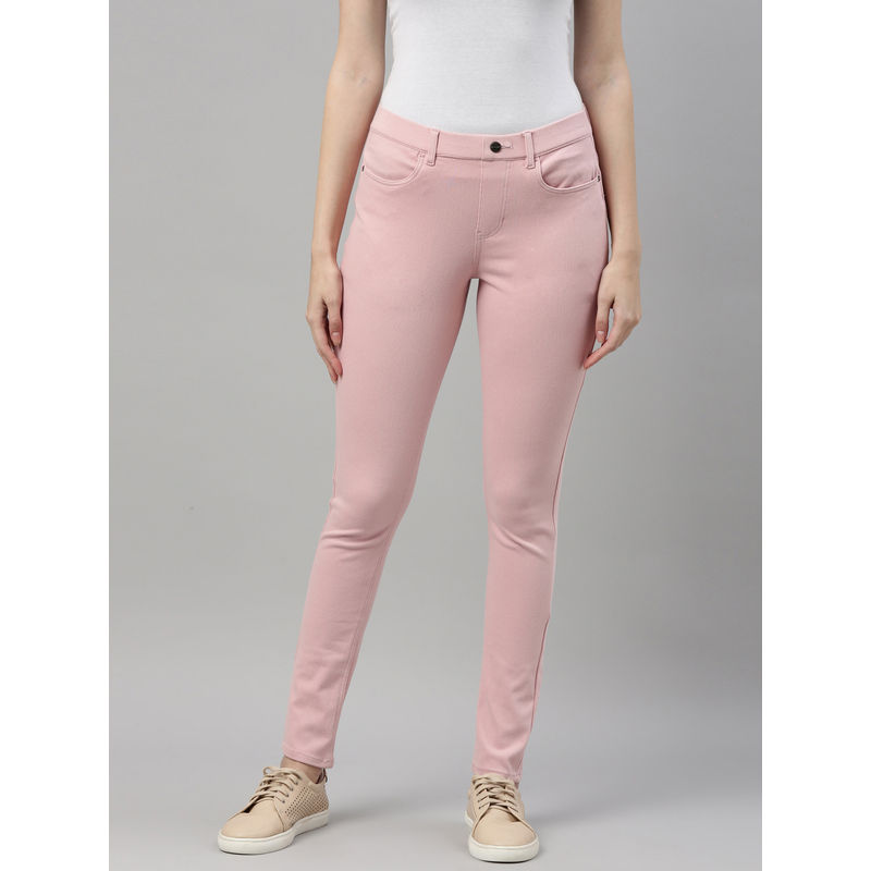 Buy Go Colors Women Baby Solid Super Stretch Jeggings - Pink Online