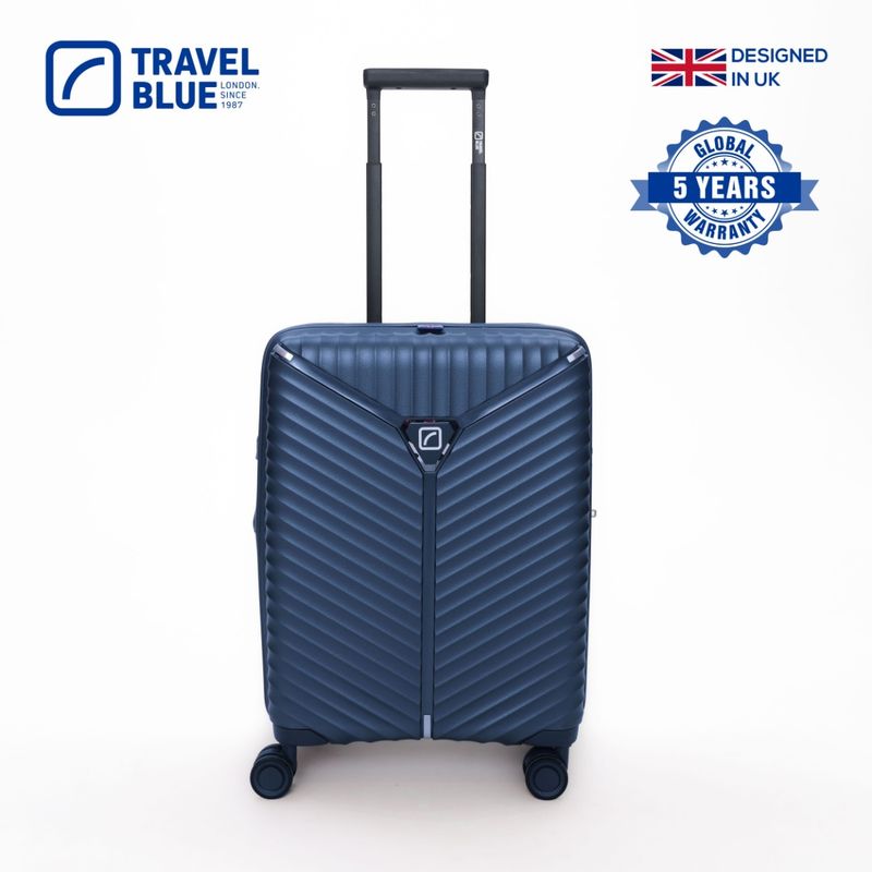 Buy Travel Blue Unisex Summit Polypropylene Hard Case Navy Blue Trolley ...