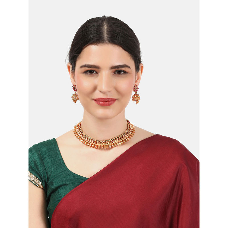 Buy GRIIHAM Multi-Color Classic Collection Koorgi Design Necklace Set ...