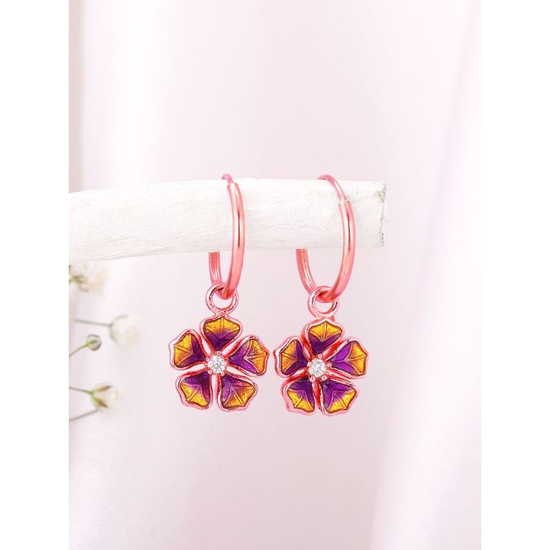 Buy Giva Sterling Silver Bhumi Rose Gold Bell Mellow Hoop Earrings For ...