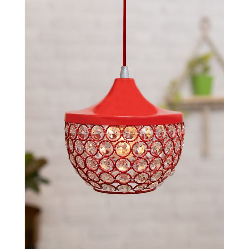 Buy Homesake 6" Red Crystal Hanging Goblet Light Online