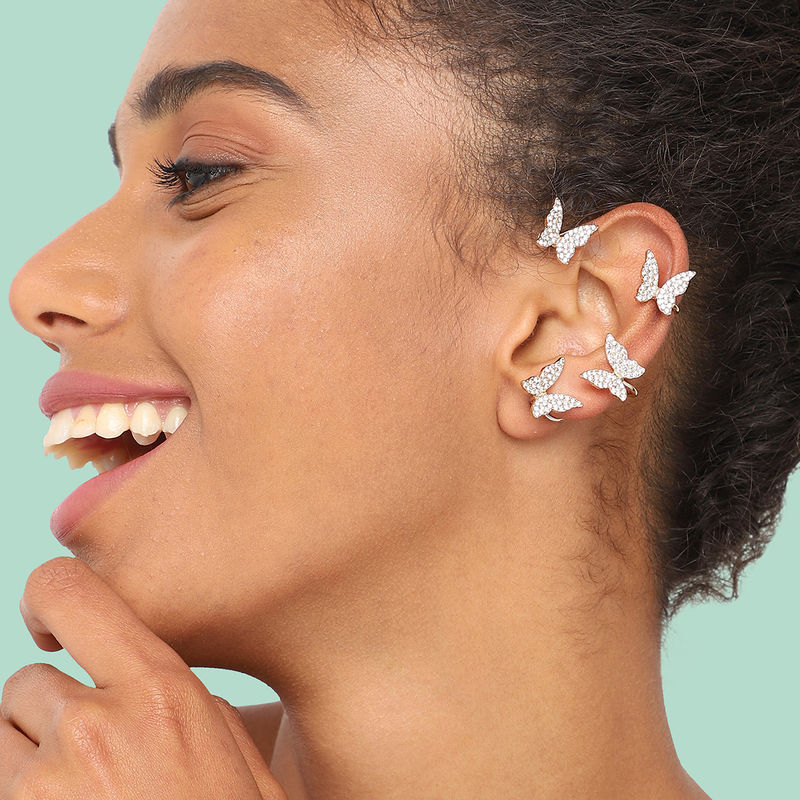 Buy Sohi Gold Plated Party Designer Stone Ear Cuff for Women Online