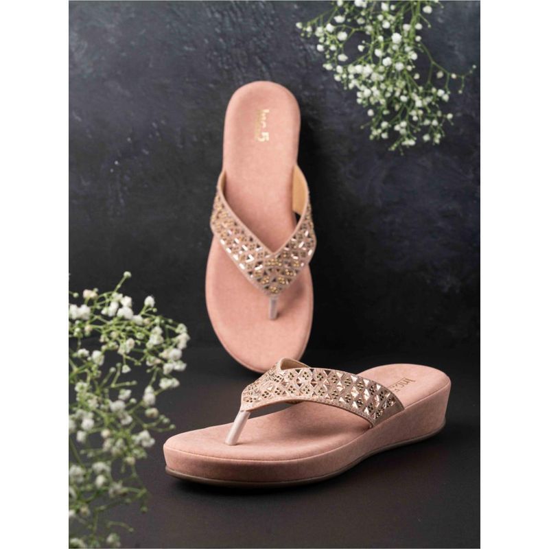 Buy Inc.5 Womens Peach Casual Embellished Open Toe Comfort Sandals Online