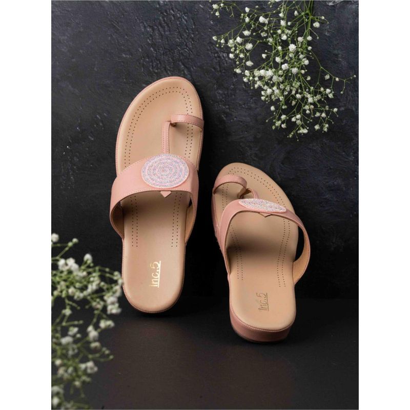 Buy Inc.5 Womens Peach One Toe Comfort Sandals Online