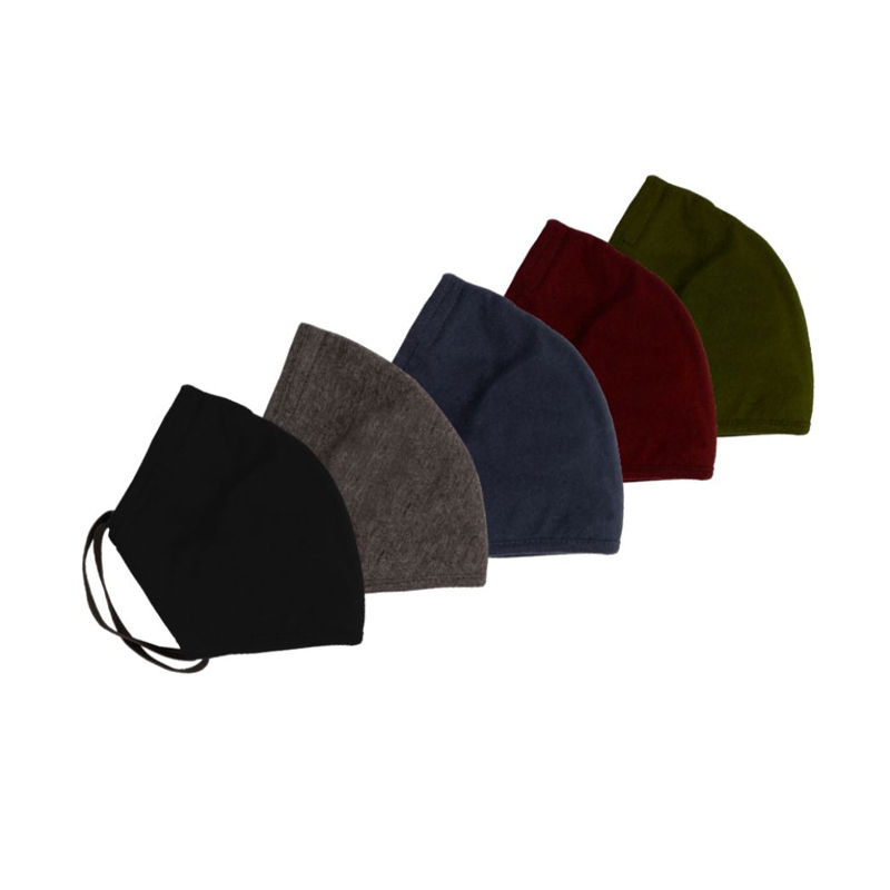 Buy Maskerade Basic Solid Colors Mask - Multi-Color Pack of 5(Free Size ...