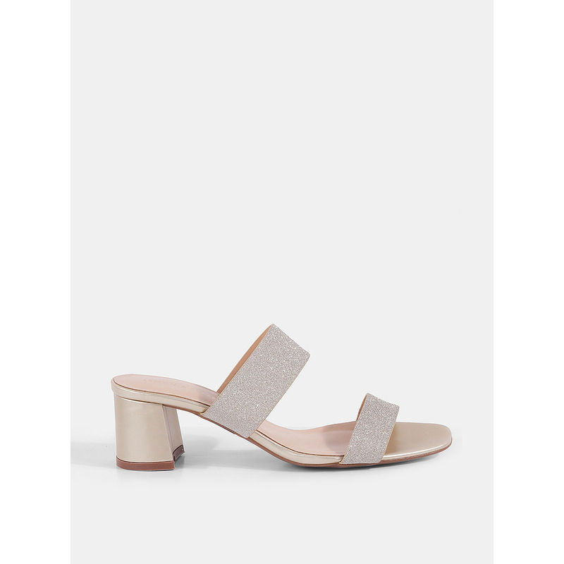 Buy Lemon & Pepper Gold Heels Sandals Online