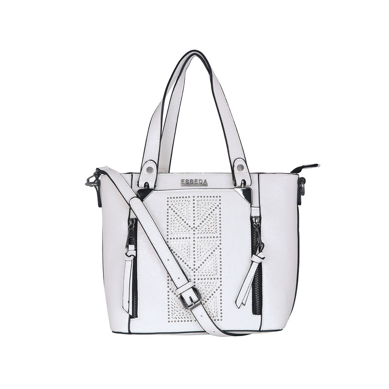 Buy Esbeda White Colour Antique Beaded Stone Handbag For Women Online