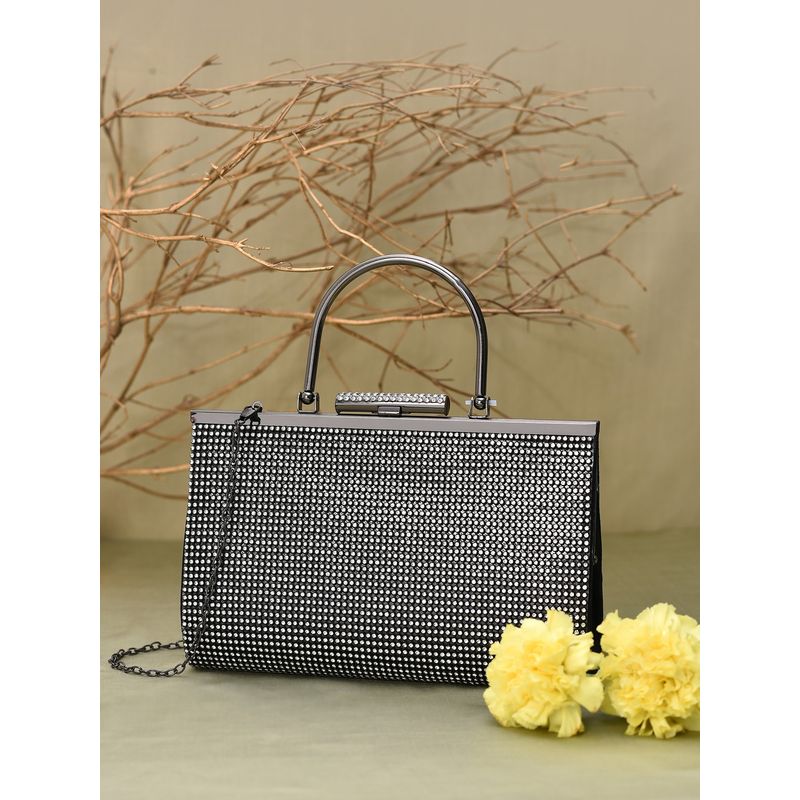 Buy Haute Sauce Black Embellished Purse Clutch Online