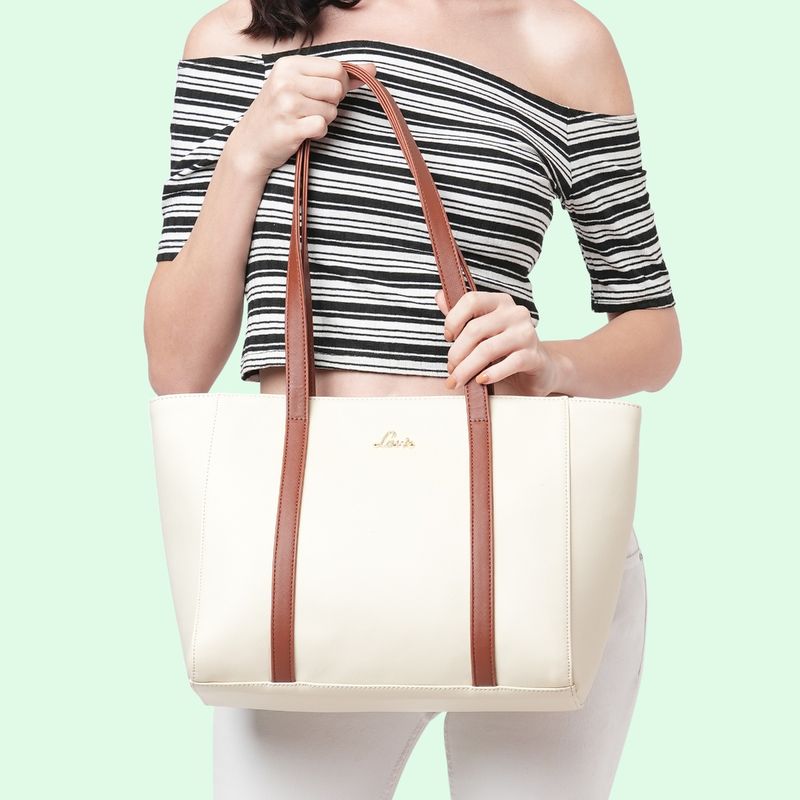 Buy Lavie Women's Hilite Tula Tote Bag White (L) Online