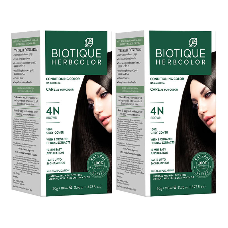 Biotique Herbcolor Hair Color - Brown Combo: Buy Biotique Herbcolor ...
